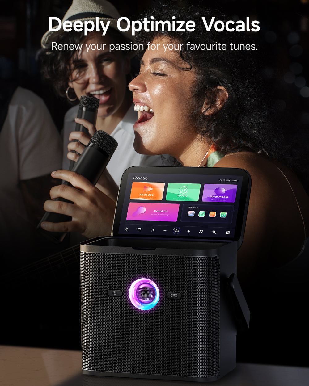Ikarao Shell S3 - Portable Karaoke Machine with 7-Inch Touchscreen ...